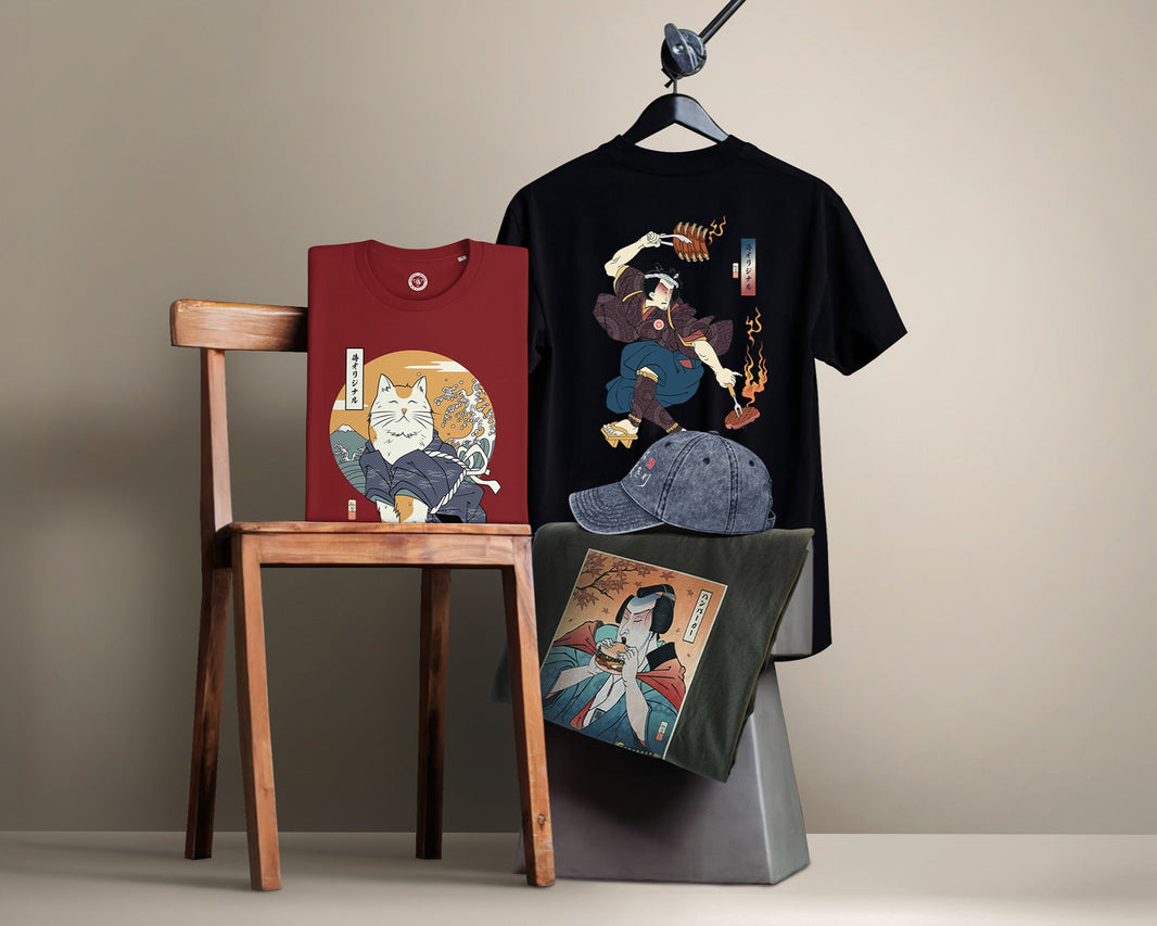 Tengu Japanese Unisex organic ribbed neck t-shirt – Samurai Original